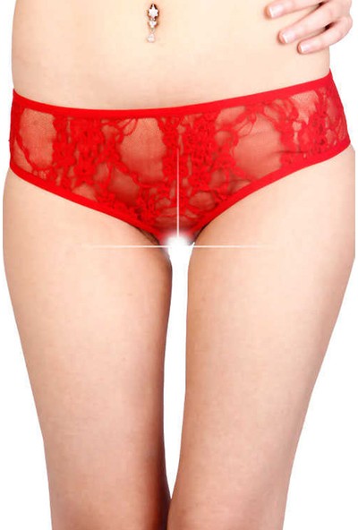 Leyna Kırmızı Özel Bölgesi Açık Fantazi Külot TM1156