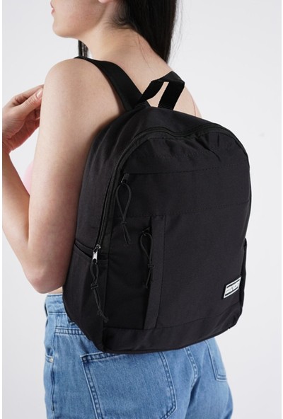 BestBags Kadın Siyah Yan Cepli Ayarlanabilir Askılı Su Geçirmez Çanta Sırt Çantası