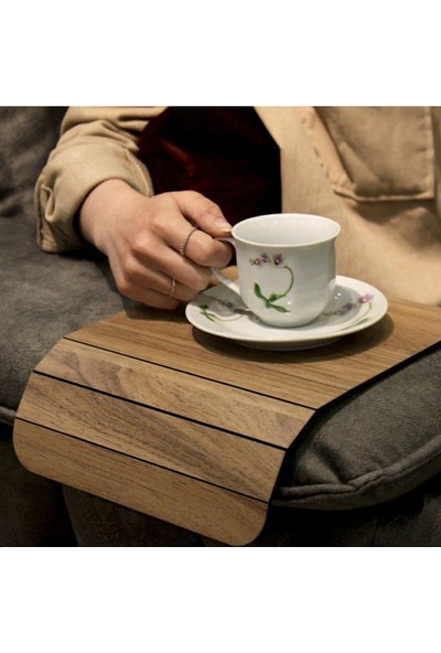 Yolgeçen Hanı Üç Renk Ahşap Koltuk Tepsisi