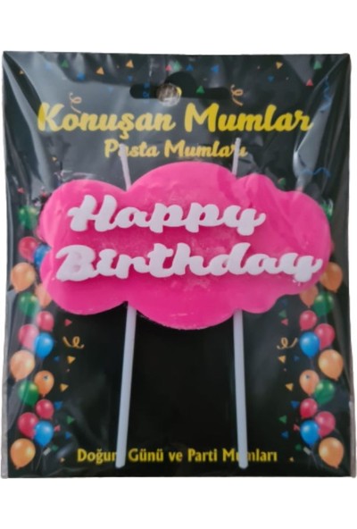 Pasta Store Konuşan Mumlar Happy Birthday Yazılı Pasta Mumu