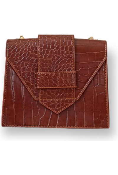 Qufi Timsah Zarf Desenli Kadın Omuz Çantası