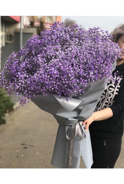 Sabri Yalçın Çiçek Tasarım Mor Cipsofilya Buketi
