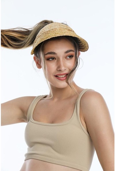 The Fashlook Hasır Vizör Açık Kahve Şapka The Fashlook Hasır Vizör Açık Kahve Şapka