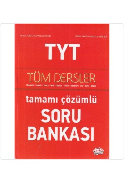 Editör Yayınları Tyt Tüm Dersler Soru Bankası