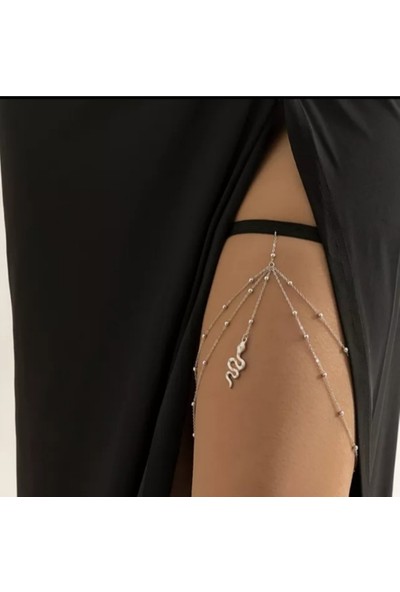 Takıconcept Yılan Uzantılı Elastik Ayarlanabilir Bacak Zinciri Vücut Aksesuarı