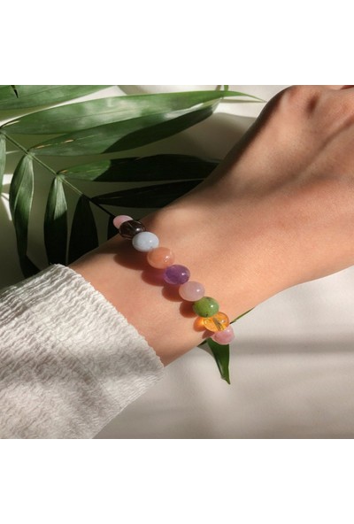 NehirTaş Pembe Kuvars Çakra Bileklik NehirTaş Pembe Kuvars Çakra Bileklik