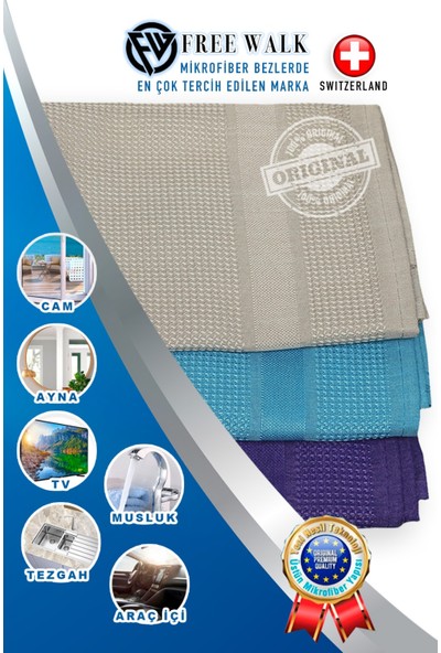 3'lü Mikrofiber Temizlik Bezi