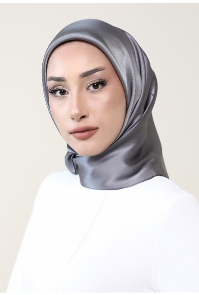 SETRMS Antrasit Zincir Desenli Ipek Eşarp 222901