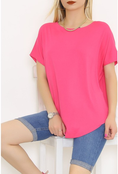 Viskon Yarasa Bluz Fuşya - 1631.1095. Viskon Yarasa Bluz Fuşya - 1631.1095.