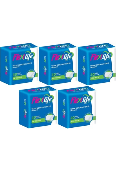 Flexi Life Hasta Alt Açma Yatak Koruyucu Örtü 60*90 cm Klasik 150 Adet (5pk*30)