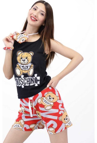 Modaline Bitki Baskılı Şortlu Pijama Takımı Modaline Bitki Baskılı Şortlu Pijama Takımı