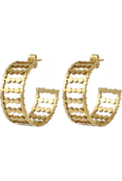 Çelik Yarım Halka Küpe, Üç Nokta