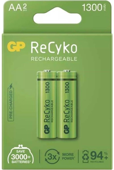 Gp Recyko Şarjlı Pil Aa Kalem 1300MAH (2 Adet) Gp Recyko Şarjlı Pil Aa Kalem 1300MAH (2 Adet)