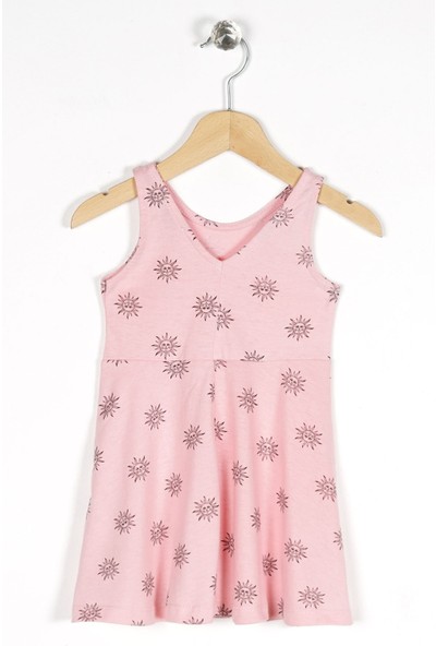 Zepkids Kız Çocuk Regular Fit Güneş Desenli Kolsuz Elbise