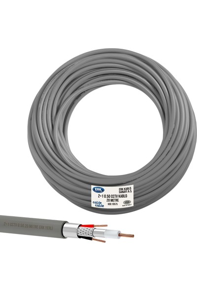Erk Yerli Kamera Kablosu 2+1 Cctv 0.50 20MT Erk Yerli Kamera Kablosu 2+1 Cctv 0.50 20MT