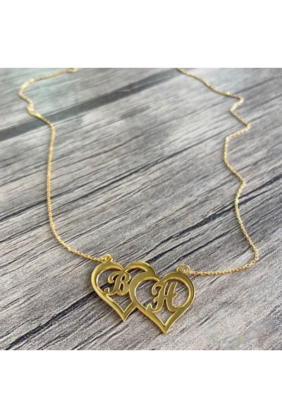 Dmn Kalp Içinde Baş Harf 925 Ayar Gümüş Kolye