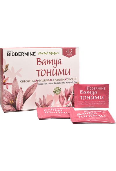 Biodermine Minera Bamya Tohumu Bitki Karışımlı Detox Çayı 42'li