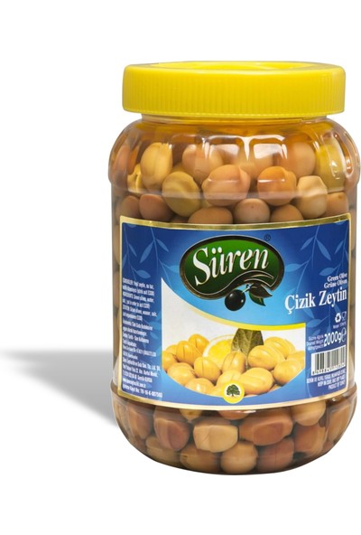Süren Zeytincilik 2 kg Çizik Yeşil Zeytin Süren Zeytincilik 2 kg Çizik Yeşil Zeytin