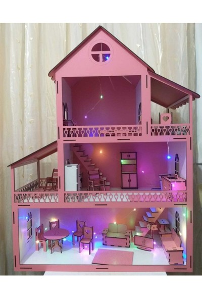 Edkzeka Ahşap Oyun Evi LED Işıklı +34 Parça Mobilya Edkzeka Ahşap Oyun Evi LED Işıklı +34 Parça Mobilya