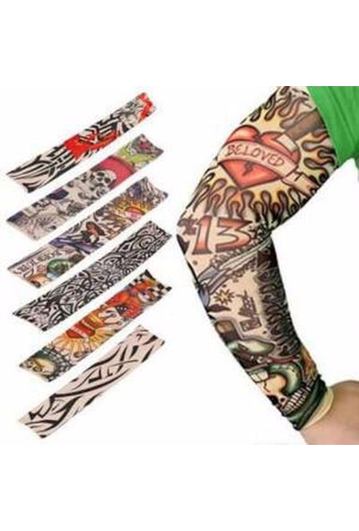 Bibizde Giyilebilir Dövme Tattoo Sleeves Elastik Kol Çorabı 2 Adet Bibizde Giyilebilir Dövme Tattoo Sleeves Elastik Kol Çorabı 2 Adet