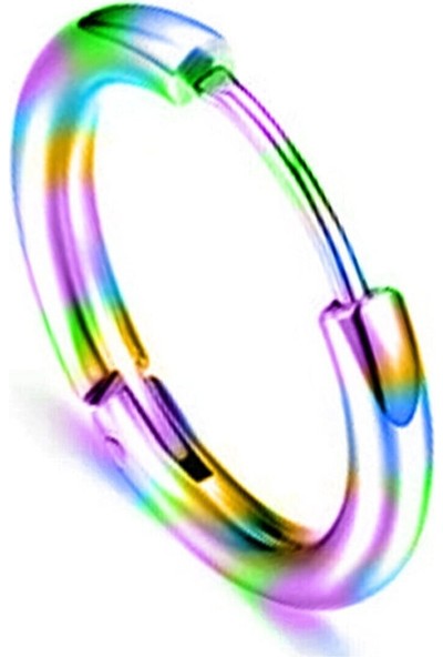 The Collection Unisex Cerrahi Çelik Gökkuşağı Renk 12 mm Halka Küpe The Collection Unisex Cerrahi Çelik Gökkuşağı Renk 12 mm Halka Küpe