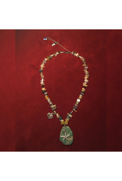 Doğal Taşlı Kolye / Aventurin / Şeffaf-Pembe Kuvars / Sitrin / Topaz Doğal Taşlı Kolye / Aventurin / Şeffaf-Pembe Kuvars / Sitrin / Topaz