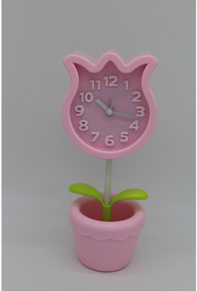 Lale Saksı Modelli Masa Saati Lale Saksı Modelli Masa Saati