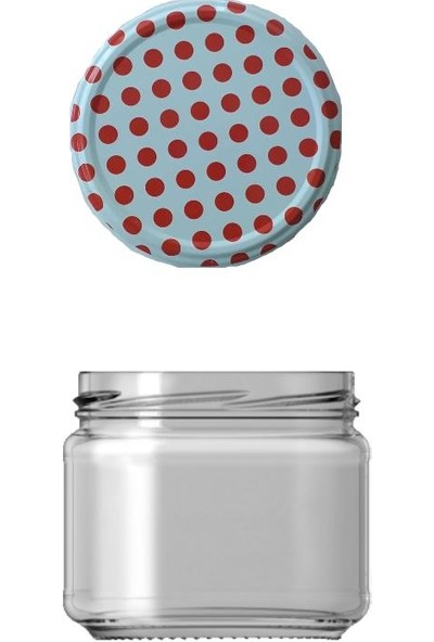 Şişecam Cam Kavanoz 300 cc Beyaz Puantiyeli Kapaklı 6 Adet