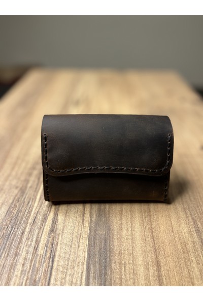 Brown Art Craft Hakiki Deri Dev Kartlık Çok Kartlık Cüzdan