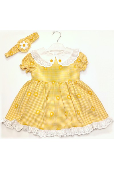 Mymıo Kız Bebek Çiçekli Bandanalı Elbise