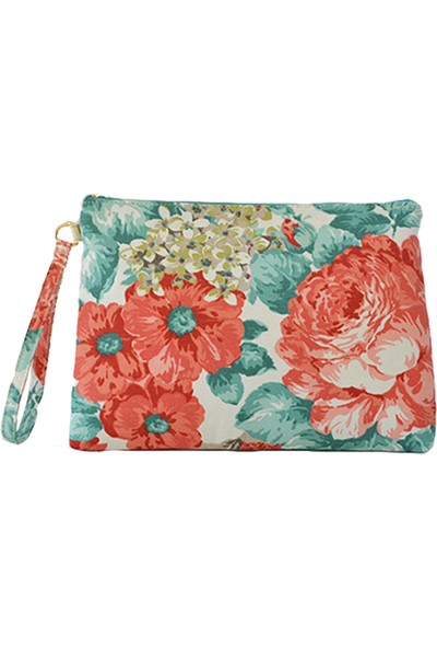Filiz Engin Yazlık Çiçek Desenli Clutch Portföy Çanta Filiz Engin Yazlık Çiçek Desenli Clutch Portföy Çanta