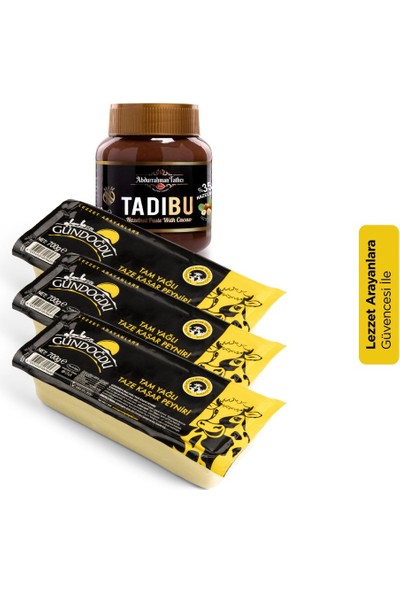 Gündoğdu Taze Kaşar Peynir 700 gr 3'lü + Abdurrahman Tatlıcı Tadıbu 330GR Gündoğdu Taze Kaşar Peynir 700 gr 3'lü + Abdurrahman Tatlıcı Tadıbu 330GR