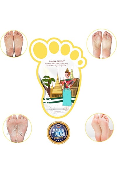 Xolotex Lanna Seven Milk Foot Mask-White, Çorap Tipi Süt ile Besleyen Soyulabilir Ayak Peeling Maskesi Xolotex Lanna Seven Milk Foot Mask-White, Çorap Tipi Süt ile Besleyen Soyulabilir Ayak Peeling Maskesi