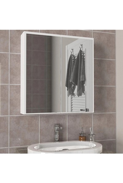 Çok Amaçlı Aynalı Banyo Dolabı Beyaz Çok Amaçlı Aynalı Banyo Dolabı Beyaz