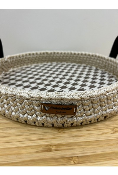 Tasarım Hilal Rosepink Makrome Tepsi