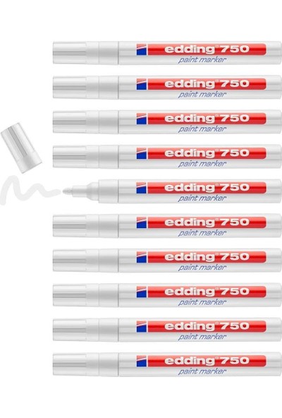 Edding Markör Boya 2-4 mm 750 Beyaz 10'lu Set Edding Markör Boya 2-4 mm 750 Beyaz 10'lu Set