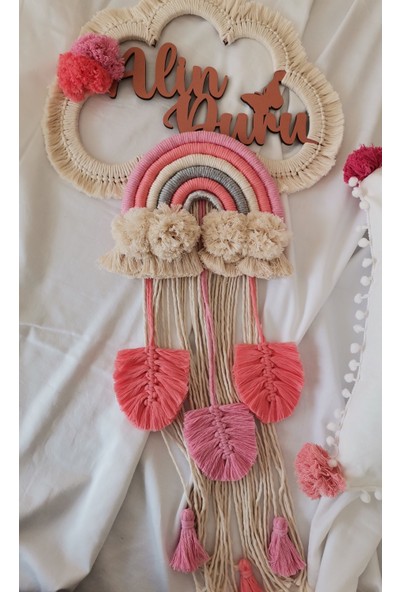 Renklidolap Isme Özel Makrome Kapı Süsü