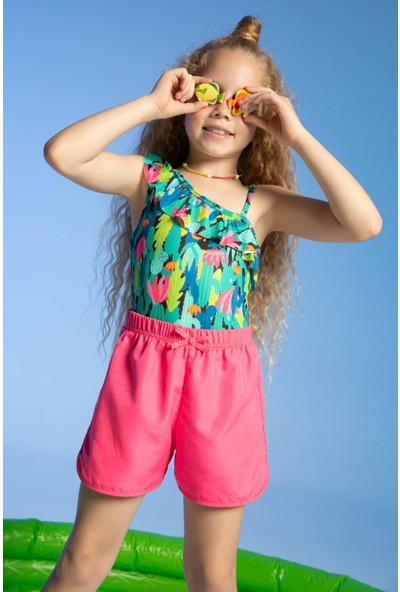 DeFacto Kız Çocuk Desenli Esnek Dokulu Mayo W9298A622SM DeFacto Kız Çocuk Desenli Esnek Dokulu Mayo W9298A622SM