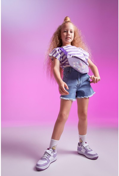 DeFacto Kız Çocuk Skinny Fit Jean Şort W5929A622HS