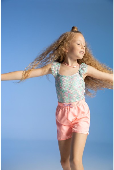 DeFacto Kız Çocuk Desenli Esnek Mayo X5170A622SM