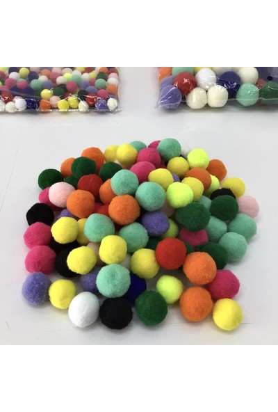 Erdal Ticaret Ponpon Karışık Renkli 2,5 cm 1 Paket 100 Adet