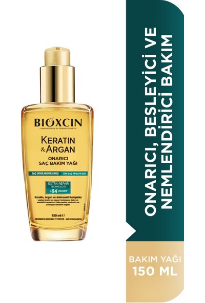 Bioxcin keratin & Argan Onarıcı Saç Bakım Yağı 150 ml - Yıpranmış ve Hasar Görmüş Saçlar Bioxcin keratin & Argan Onarıcı Saç Bakım Yağı 150 ml - Yıpranmış ve Hasar Görmüş Saçlar