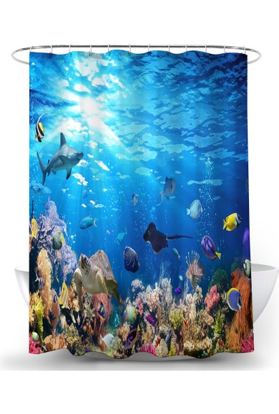 Yilegou 180X180CM Baskılı Su Geçirmez Duş Perdesi - Mavi (Yurt Dışından) Yilegou 180X180CM Baskılı Su Geçirmez Duş Perdesi - Mavi (Yurt Dışından)