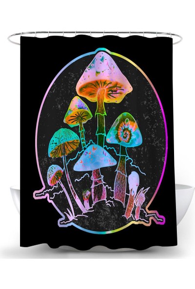 Yilegou 180X180CM Baskılı Su Geçirmez Duş Perdesi - Çok Renkli (Yurt Dışından)