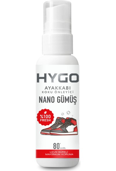 Hygo Nano Gümüş Ayakkabı Koku Giderici Sprey Hygo Nano Gümüş Ayakkabı Koku Giderici Sprey