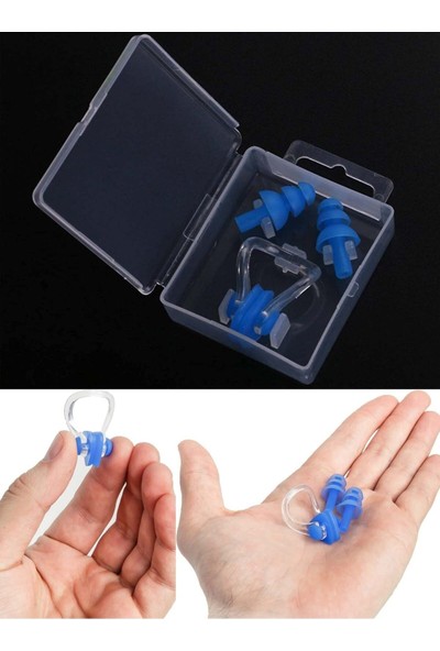 Tosima Yüzücü Kulak Burun Tıkacı Seti Kulak Tıkaç Deniz Havuz Yüzücü Seti Burun Klipsi