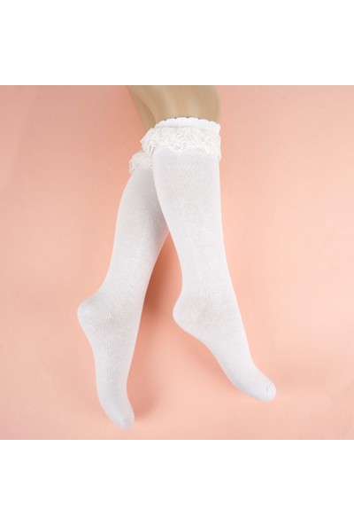Katamino Ebra Aksesuarlı Kız Çocuk Pamuklu Diz Altı Çorap Katamino Ebra Aksesuarlı Kız Çocuk Pamuklu Diz Altı Çorap