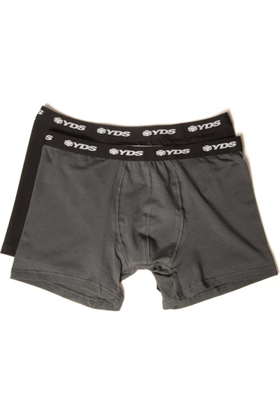 YDS Modal Boxer (2'li) -Siyah Koyu Gri