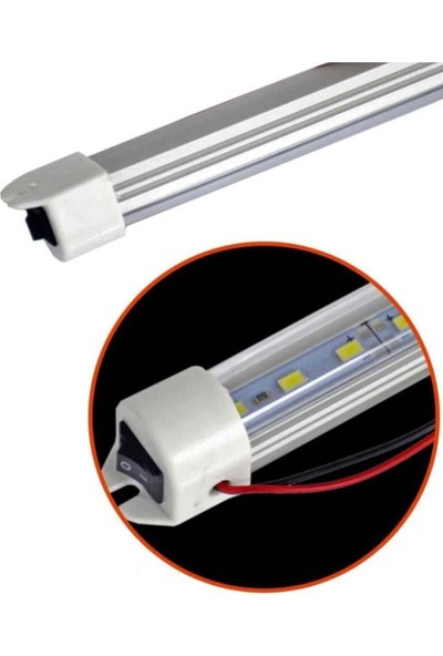 Tas Anahtarlı Tavan Lambası Aleminyum Beyaz 24V 25CM Tas Anahtarlı Tavan Lambası Aleminyum Beyaz 24V 25CM