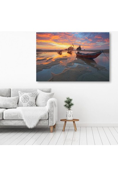 Kayık Gün Batımı Canvas TABLO100X140